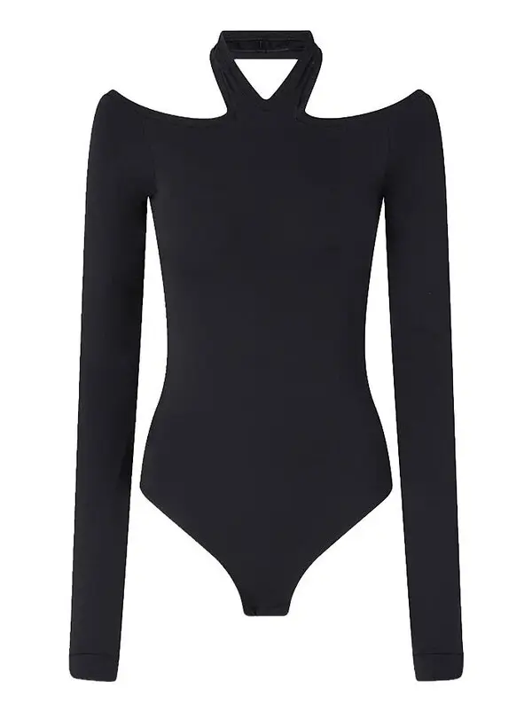Pinko Arcelia Cold Shoulder Bodysuit - Limo Black