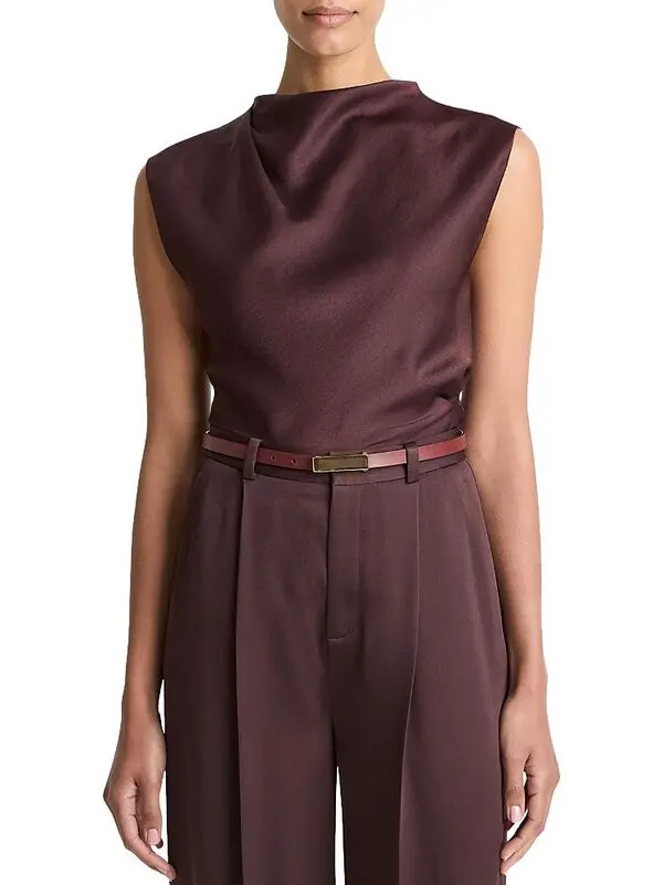 Vince Draped Cowlneck Top - Fig