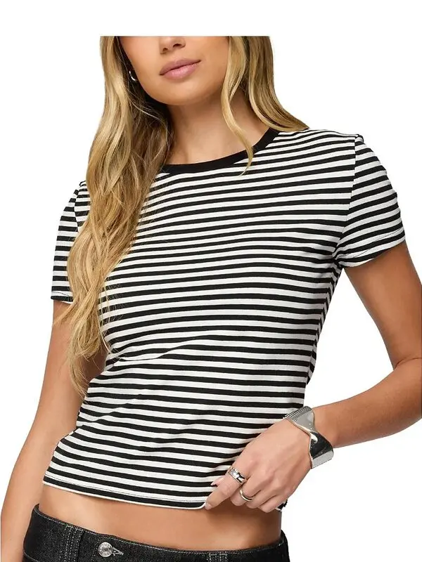 EDIKTED Nessie Striped T-shirt - Black-and-white