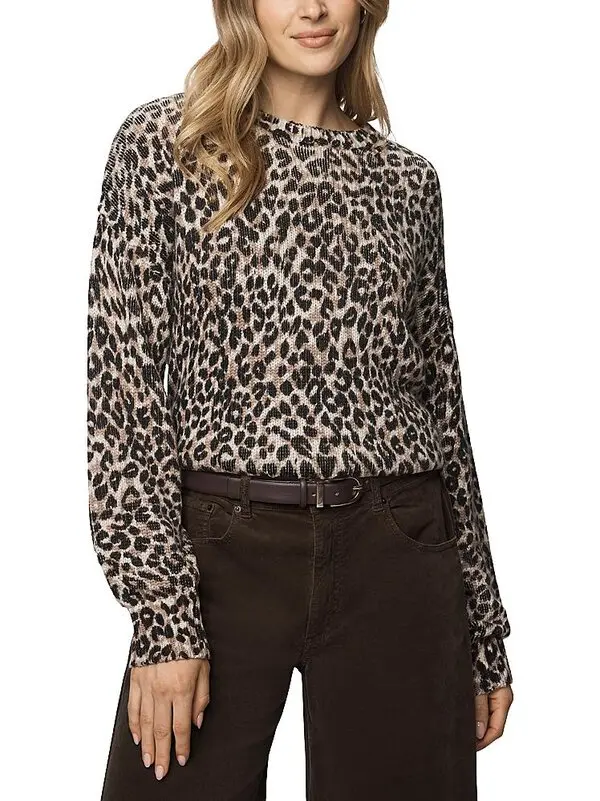 Splendid Leopard Print Sweater - Snow Leopard
