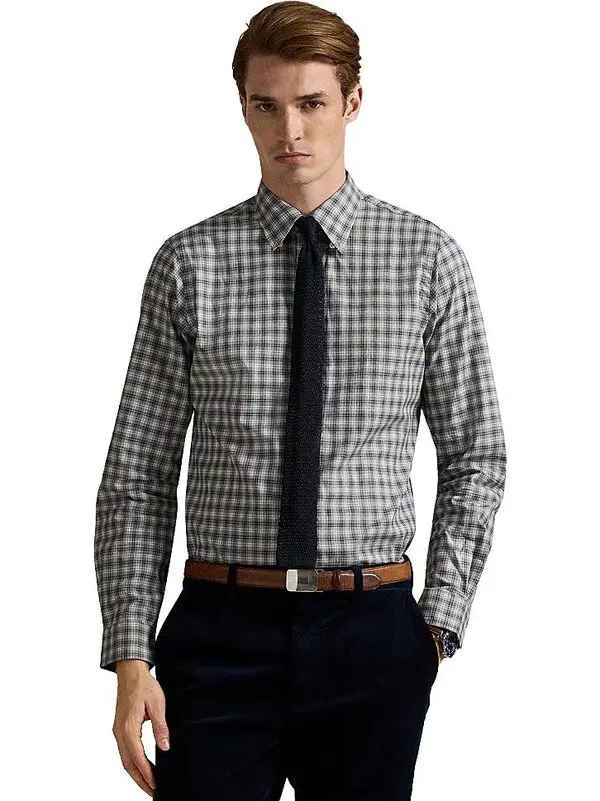 Polo Ralph Lauren Classic Fit Plaid Twill Shirt - Grey Multi