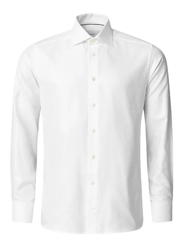 Eton Slim Fit Stripe Shirt - White