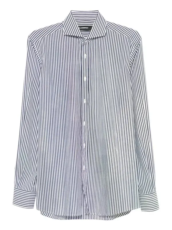 Karl Lagerfeld Striped Cotton Shirt - Blue