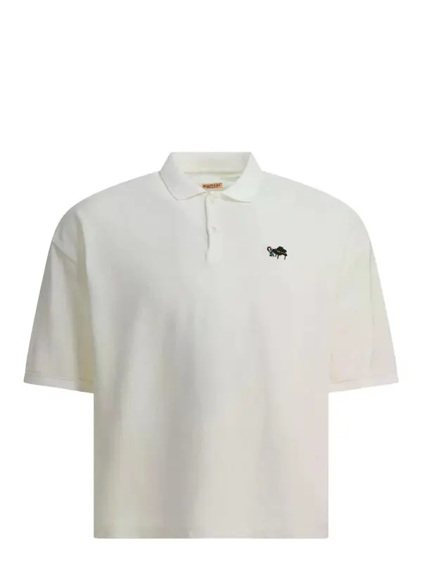 Kapital Embroidered Short-sleeve Polo Shirt - White