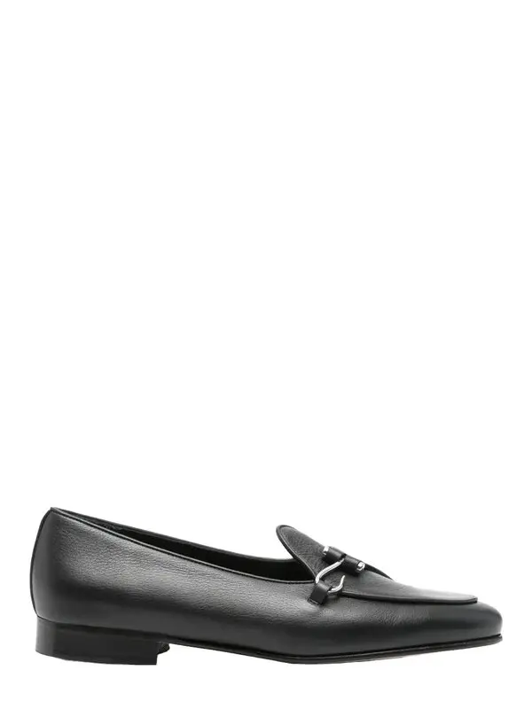 EDHEN MILANO Buckle-detail Leather Loafers - Black