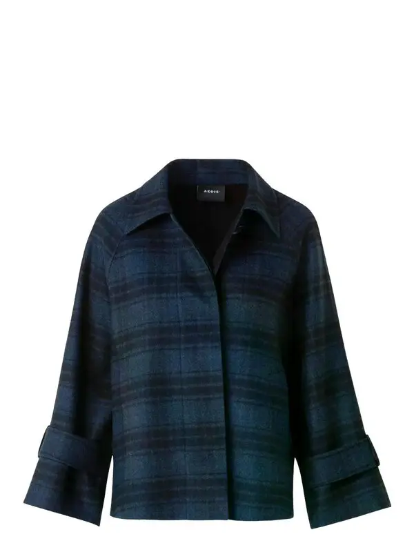 Akris Buttoned Plaid Jacket - Blue