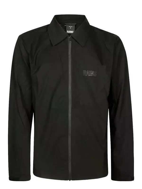 Rains Logo-detail Shirt Jacket - Black