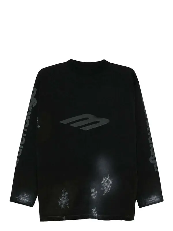 Balenciaga 3b Stencil Vintage Jersey T-shirt - Faded Black