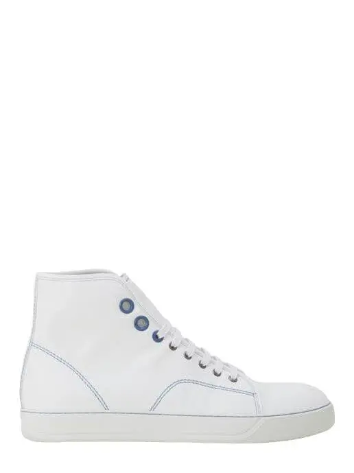 LANVIN Dbb1 High-top Leather Sneakers - White/blue