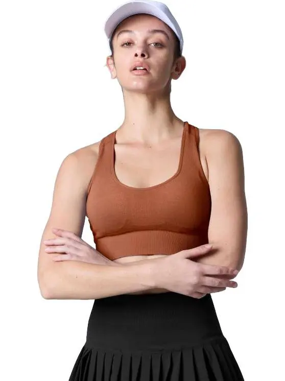 COZY ZERO Tech Merino Mid-support Sports Bra - Cappuccino