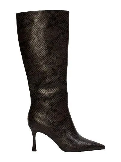 BLACK SUEDE STUDIO Draya 80 Snake Boot - Brown Snake Leather