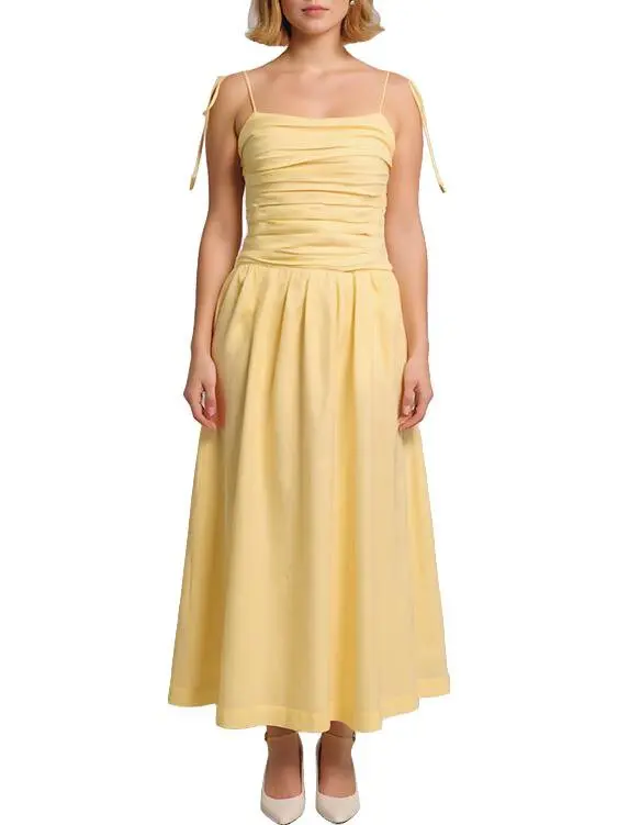 NELLE ATELIER Caroline Petite Drop Waist Maxi Dress - Butter