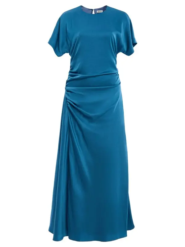 Simkhai Marabella Draped Midi Dress - Blue