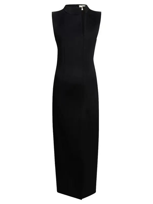 Khaite Slit-detail Sleeveless Midi Dress - Black