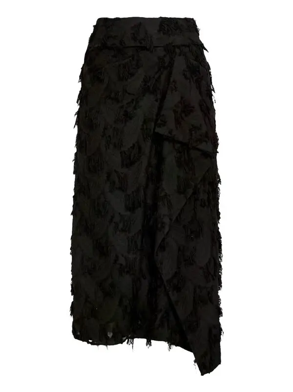 Erdem Draped Midi Skirt - Black