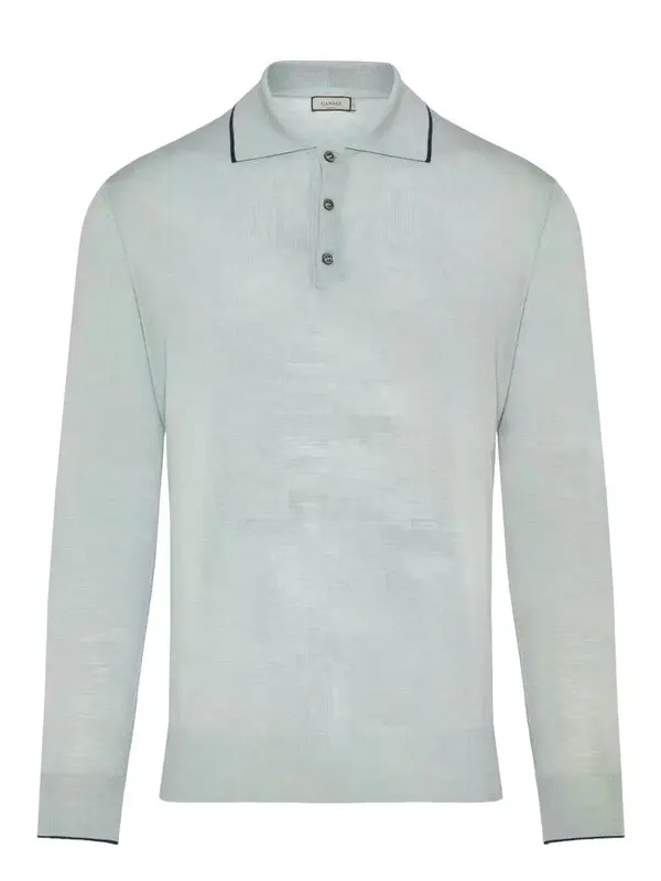 Canali Long Sleeve Polo Shirt - Blue