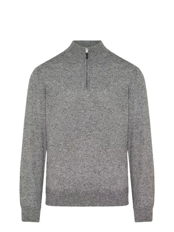 Canali Half-zip Polo Shirt - Grey