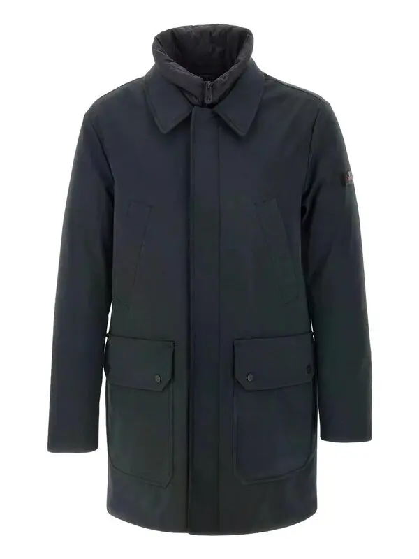 Peuterey Double-collar Flap-pocket Coat - Black