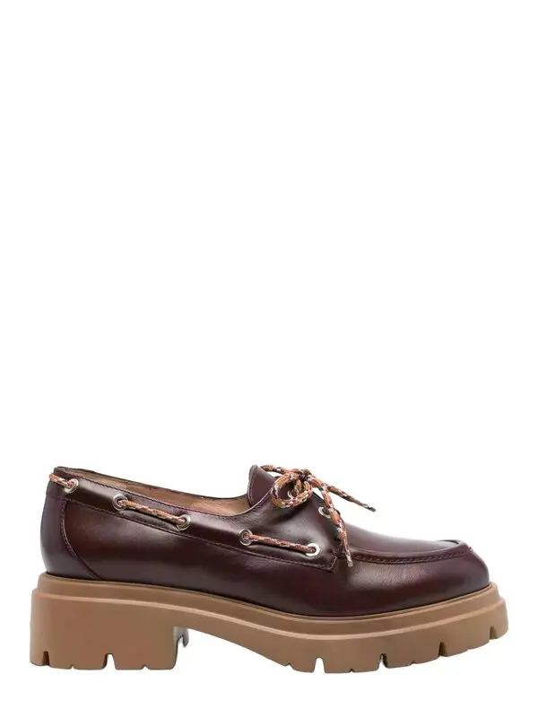STUART WEITZMAN Chunky Leather Boat Shoes - Red