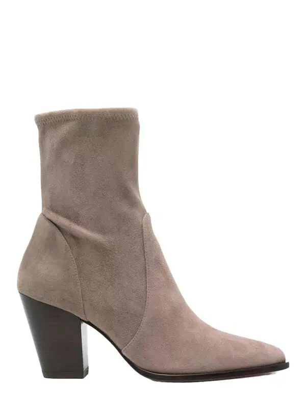 STUART WEITZMAN 80mm Pointed-toe Sock Boots - Grey