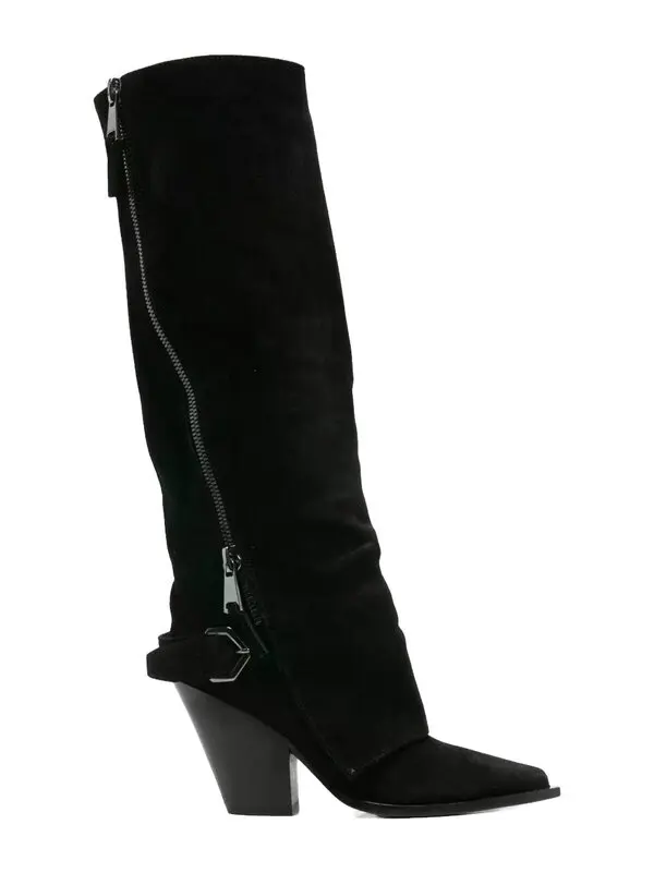 Elena Iachi 75mm Leather Knee-high Boots - Black