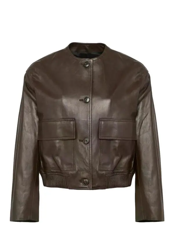 YVES SALOMON Leather Jacket - Brown