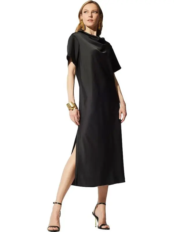Natori Luxe Charmeuse Column Dress - Black