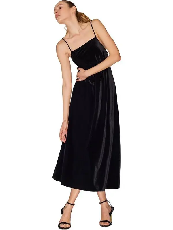 Natori Natalie Velvet Slip Dress - Black