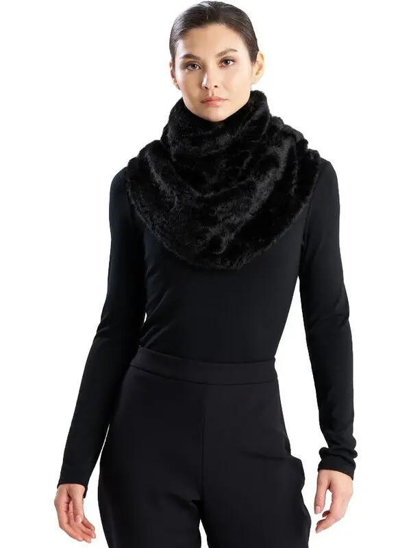 Natori Astrakhan Faux Fur Snood - Black