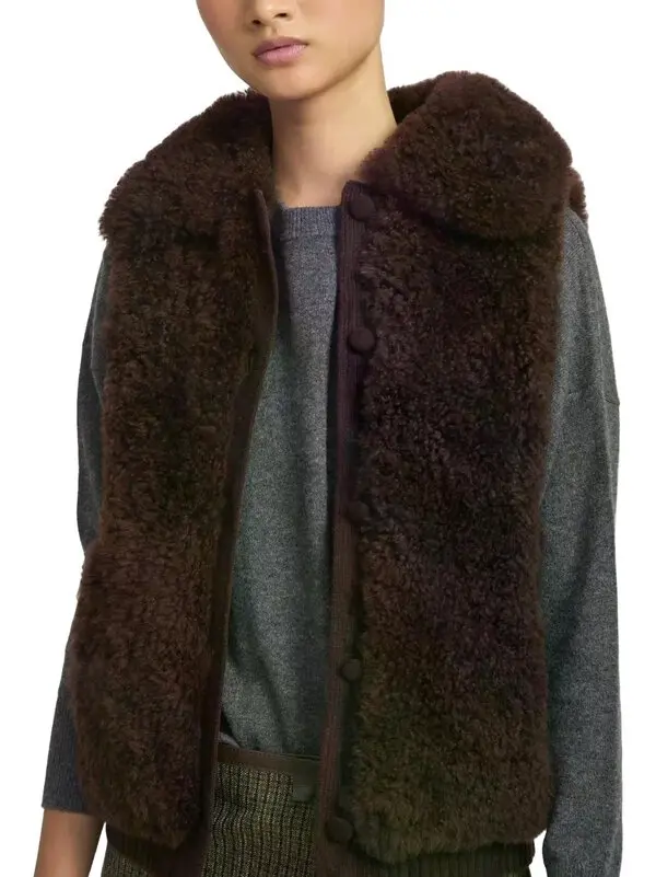 YVES SALOMON Cashmere Gilet - Brown