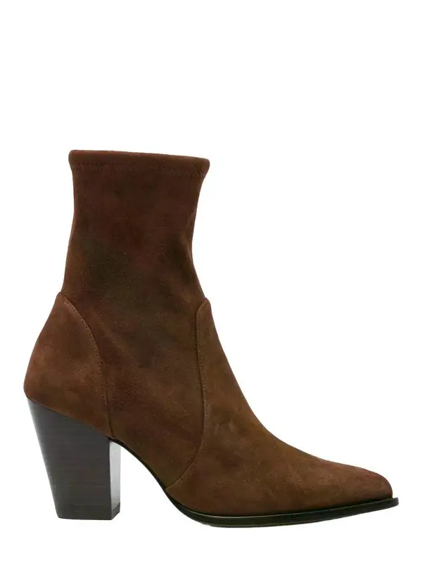 STUART WEITZMAN Yuliana Pointed-toe Sock Boots - Brown