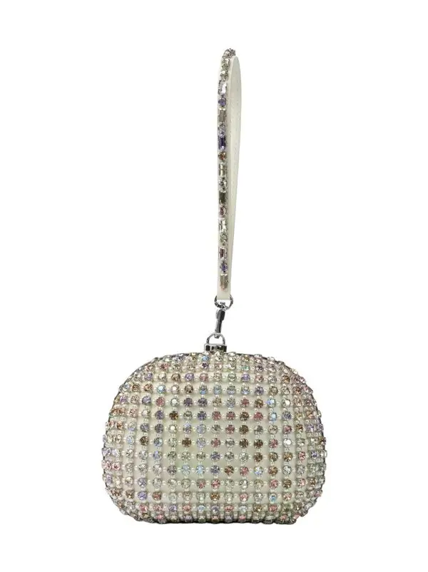 SELF-PORTRAIT Crystal-embellished Clutch - White