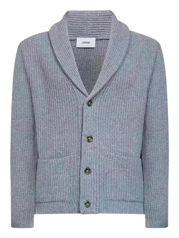 LARDINI Shawl-collar Cardigan - Grey