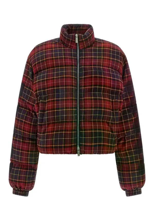 Off-White Arrow Checked Bomber Jacket - Red