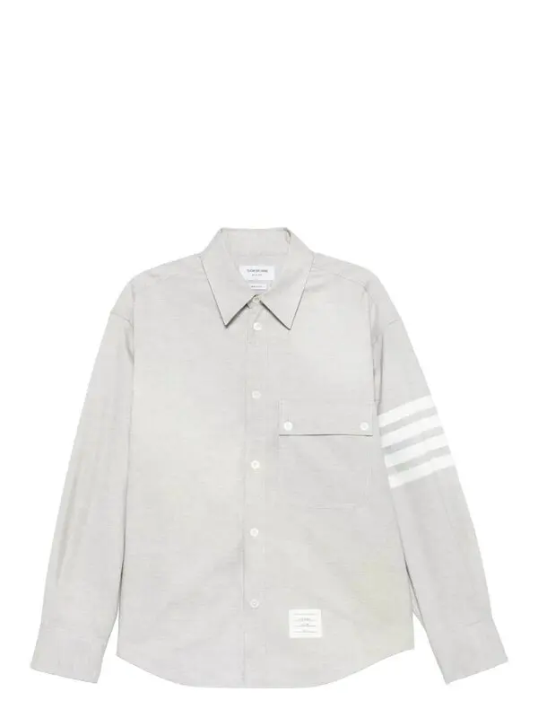 Thom Browne 4-bar Flannel Shirt - Grey