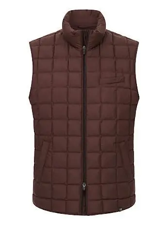 Boggi Milano High-neck Quilted Shell-down Gilet - Brown