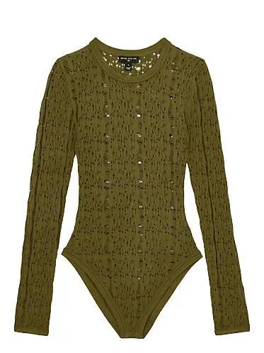 REISS X Atelier Frances Lace Bodysuit - Green