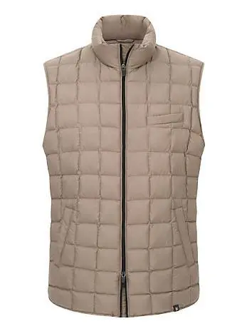 Boggi Milano Quilted Shell-down Gilet - Taupe