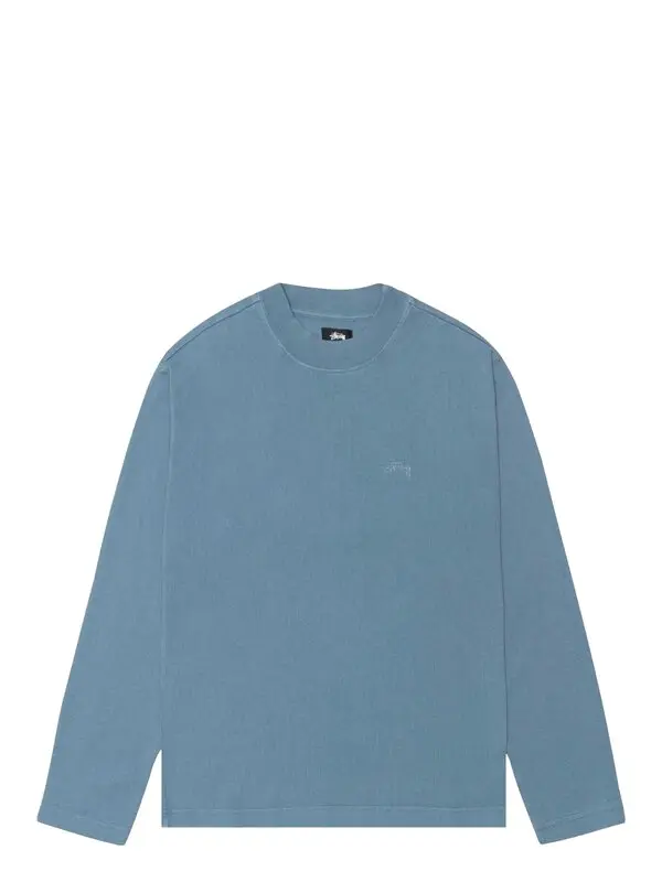 StÜssy Dyed Long-sleeve Mock Neck Tee - Blue