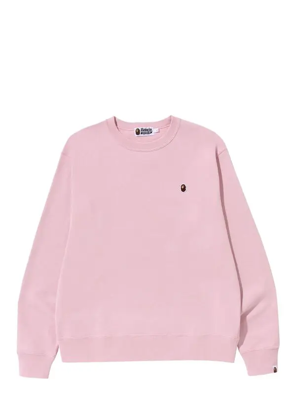 A BATHING APE Ape Head Relaxed Fit Crewneck - Pink
