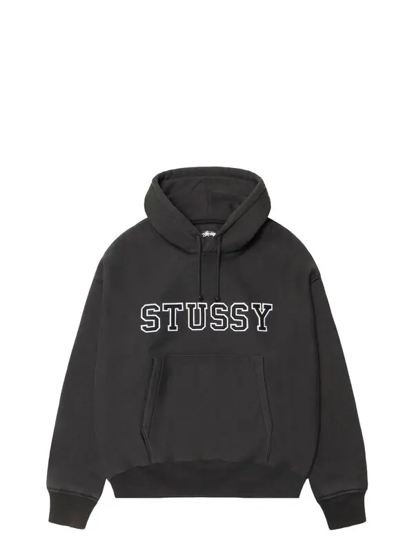 StÜssy Felt Applique Hoodie - Black