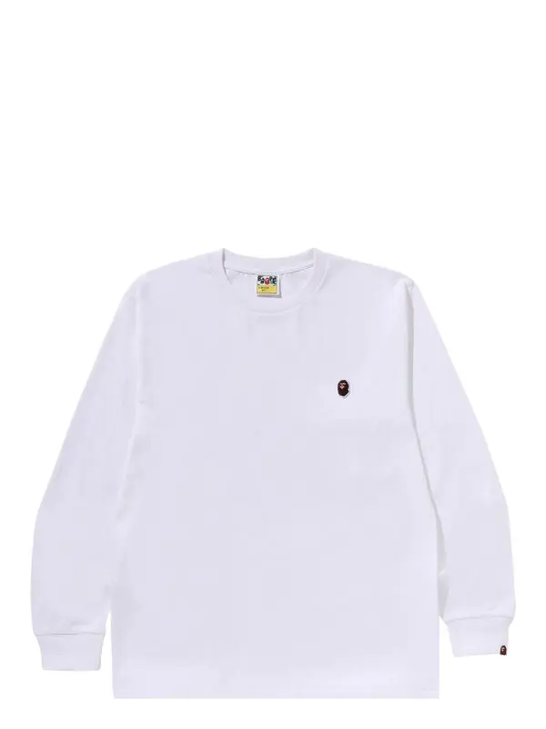 A BATHING APE One Point Long-sleeve Tee - White