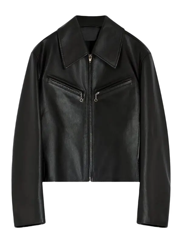 LEMAIRE Boxy Leather Blouson - Black