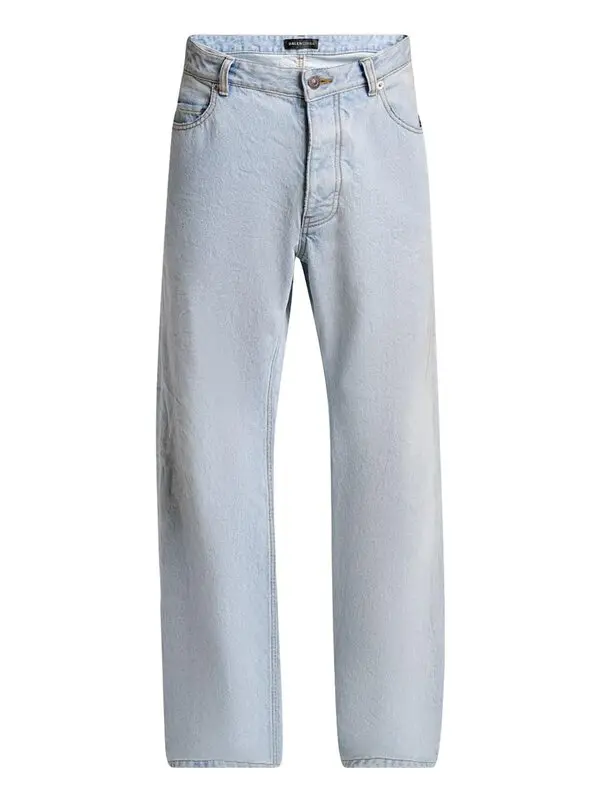 Balenciaga Distressed Relaxed-fit Jeans - Light Blue