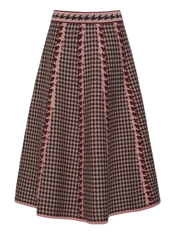 Cara Cara Lyssia Skirt - Houndstooth Multi Taupe