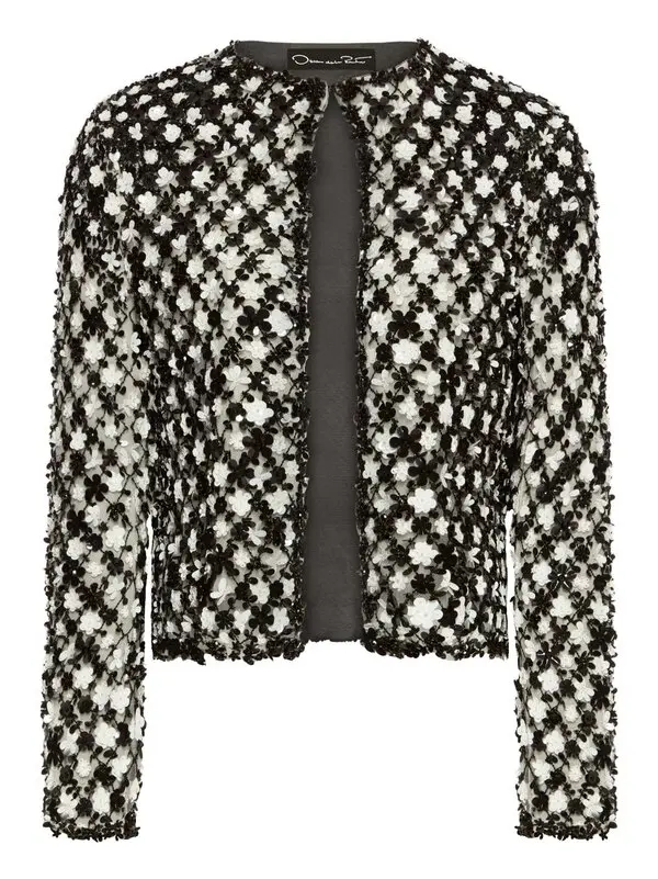 Oscar De La Renta Sequin Floret Embroidered Jacket - Multi