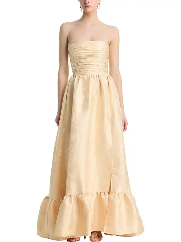 V. CHAPMAN Regina Dress - Butter Yellow Baroque Floral