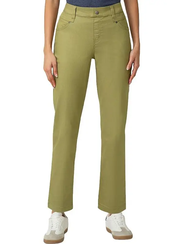 Hue Crosshatch Mid Rise Straight Jeans - Boa