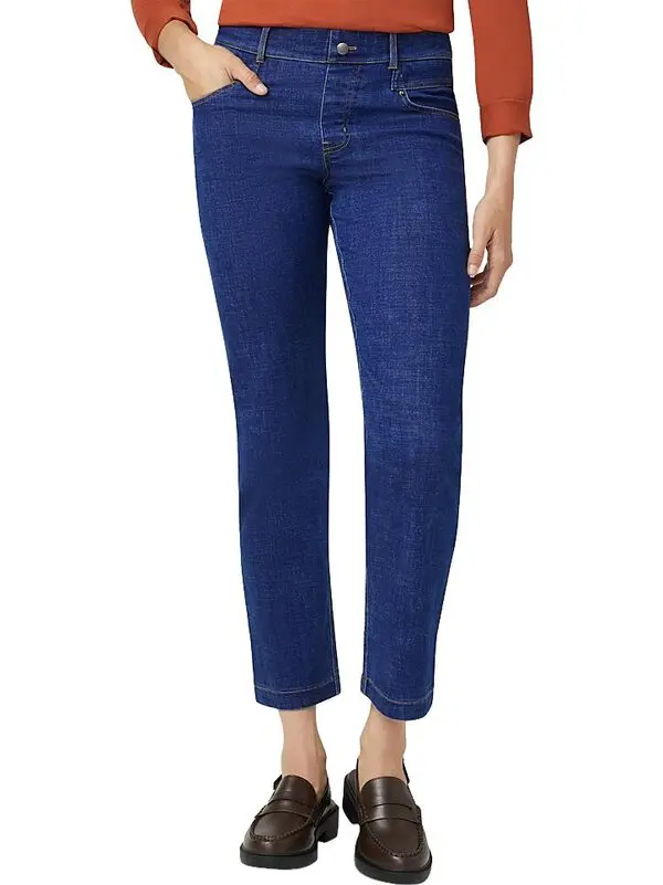 Hue Crosshatch Mid Rise Straight Jeans - Indigo