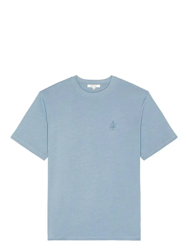 JW Anderson Anchor Embroidery T-shirt In Blue - Steel Blue